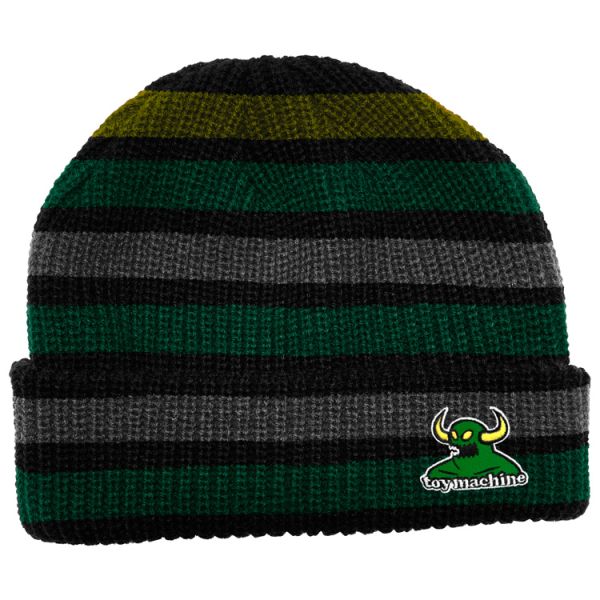 TOY MACHINE MONSTER BEANIE STRIPED GREEN – Switch and Signal Skatepark