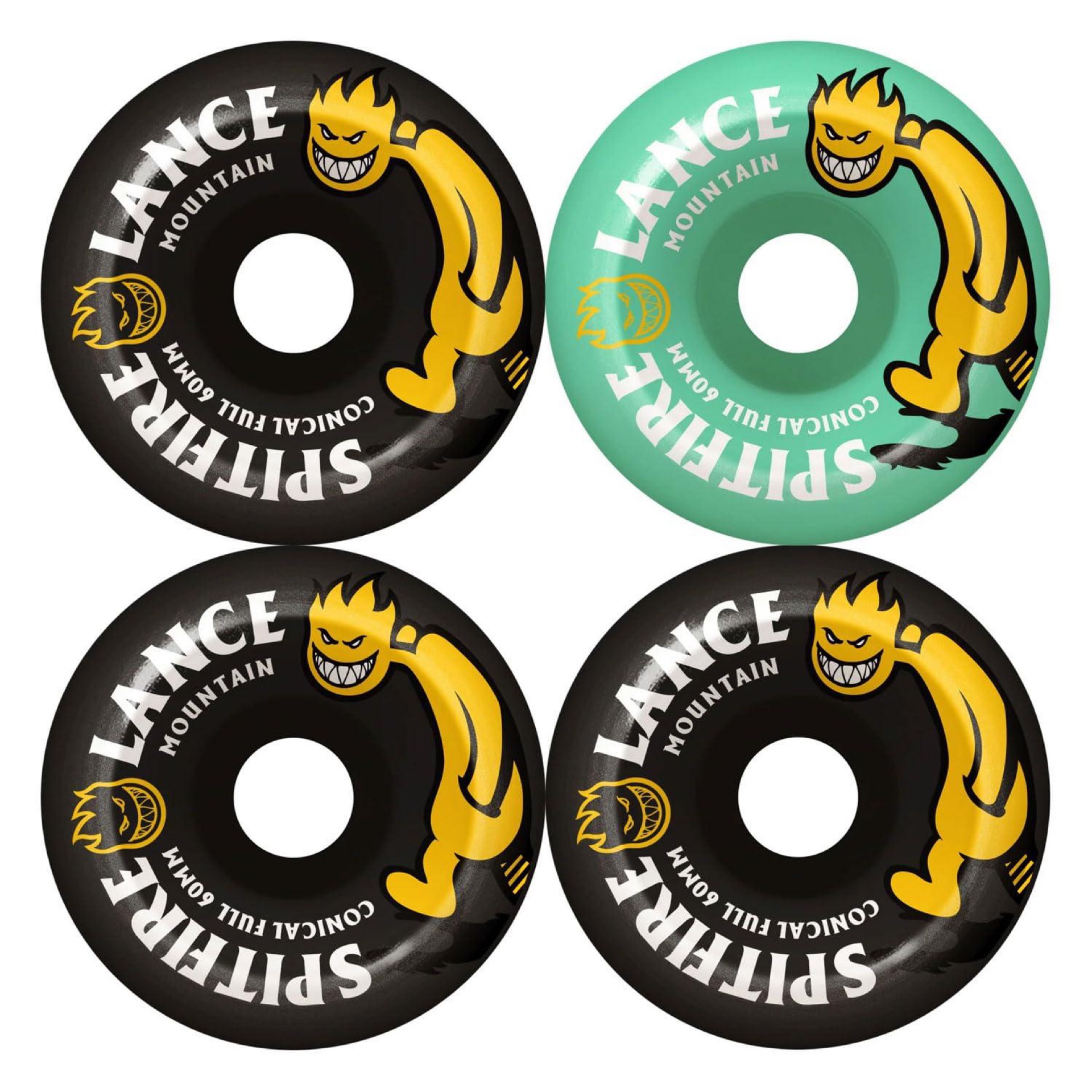 Spitfire Skateboard Wheels 60mm 99A Conical Full Ltd Lance Mountain F4 ...